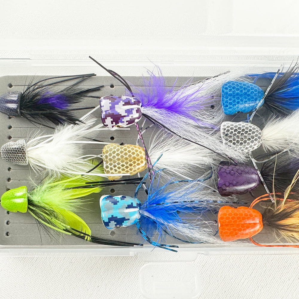 Double Barrel Bass Popper Selection (10-Fly) - Flymen Fishing Company
