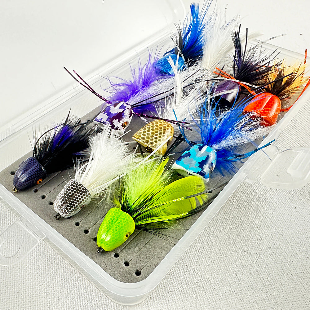 Double Barrel Bass Popper Selection (10-Fly) - Flymen Fishing Company