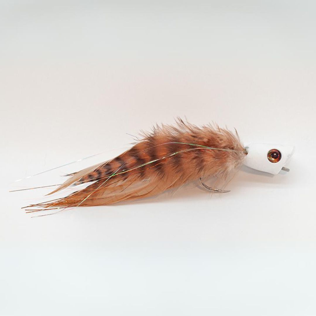 SS Double-Barrel GT Popper - Tan - Flymen Fishing Company
