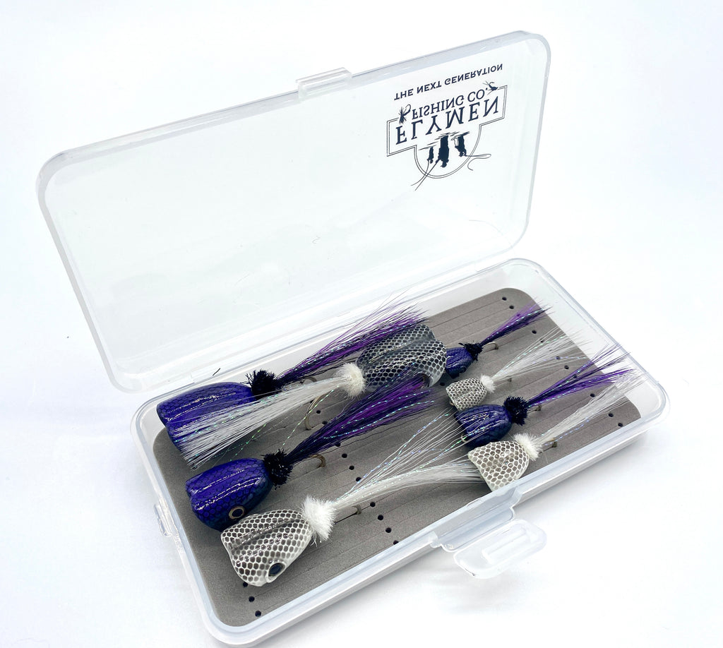 Double Barrel Baitfish Popper Fly Box Assortment (8-Fly) - Flymen ...