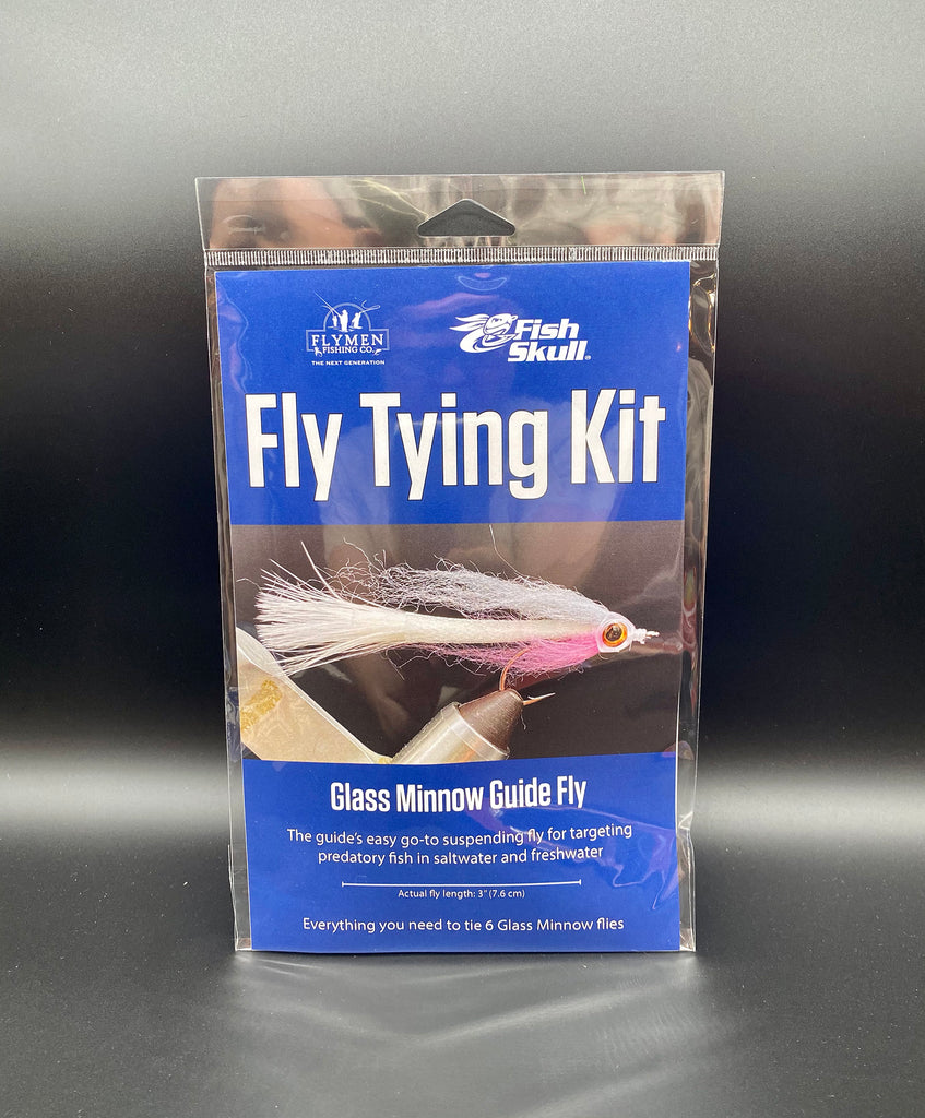 Fly Tying Kit: Fish-Skull Glass Minnow Guide Fly - Flymen Fishing Company